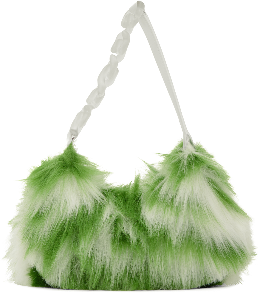GCDS Green Furry Bag GCDS