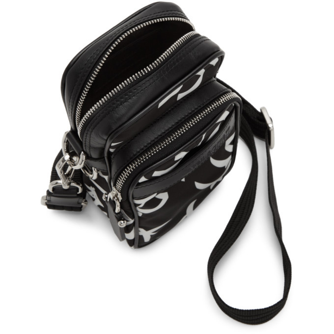 Neil Barrett Black Graffiti Flight Bag Neil Barrett