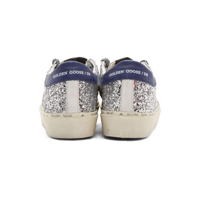 Golden Goose Silver Glitter Hi Star Sneakers Golden Goose Deluxe Brand