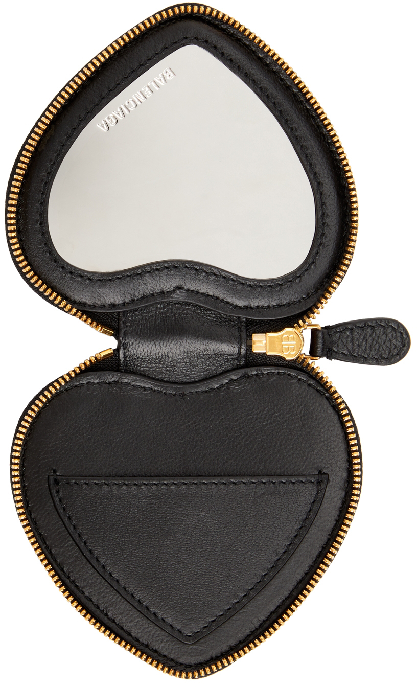 Balenciaga Black Cash Heart Mirror Keychain Balenciaga