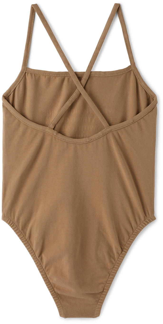 Weekend House Kids Kids Tan Logo One-Piece Swimsuit
