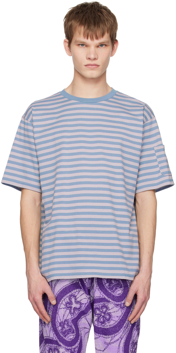 NEEDLES Blue Stripe T-Shirt Needles