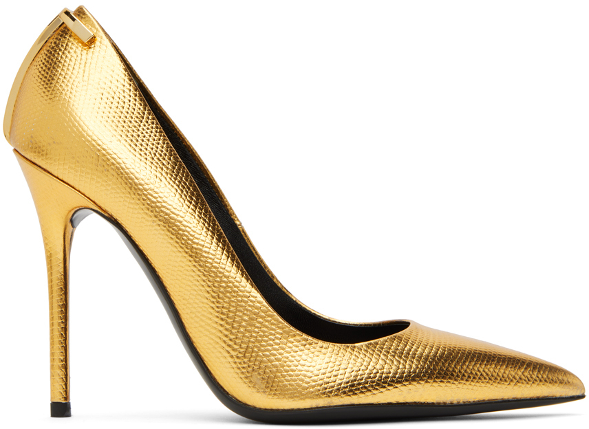 TOM FORD Gold Iconic T Pumps TOM FORD