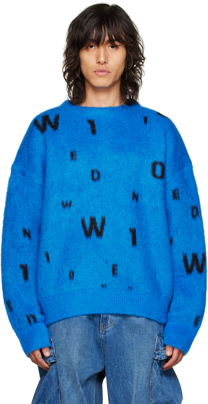 We11done Blue Lettering Sweater We11done
