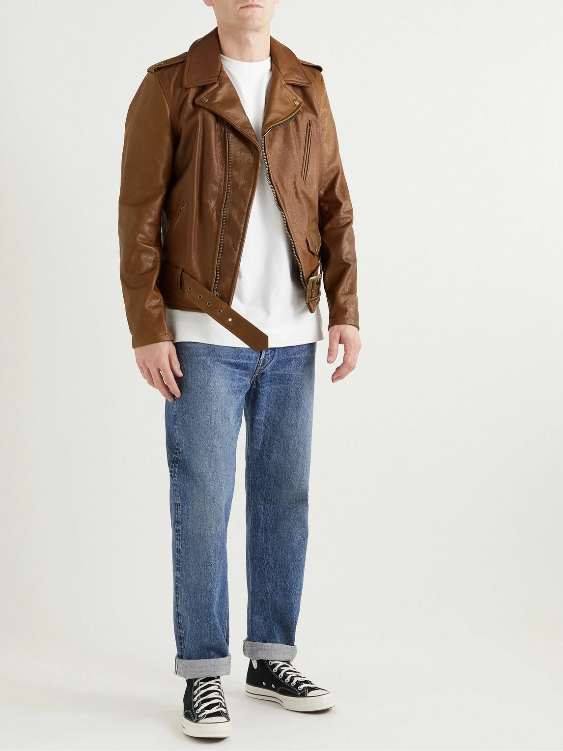 Schott - Perfecto Leather Biker Jacket - Brown Schott