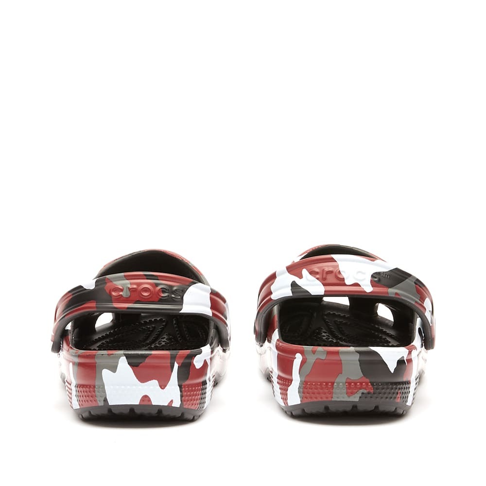 Crocs Classic Printed Camo Clog in Black/Red Crocs