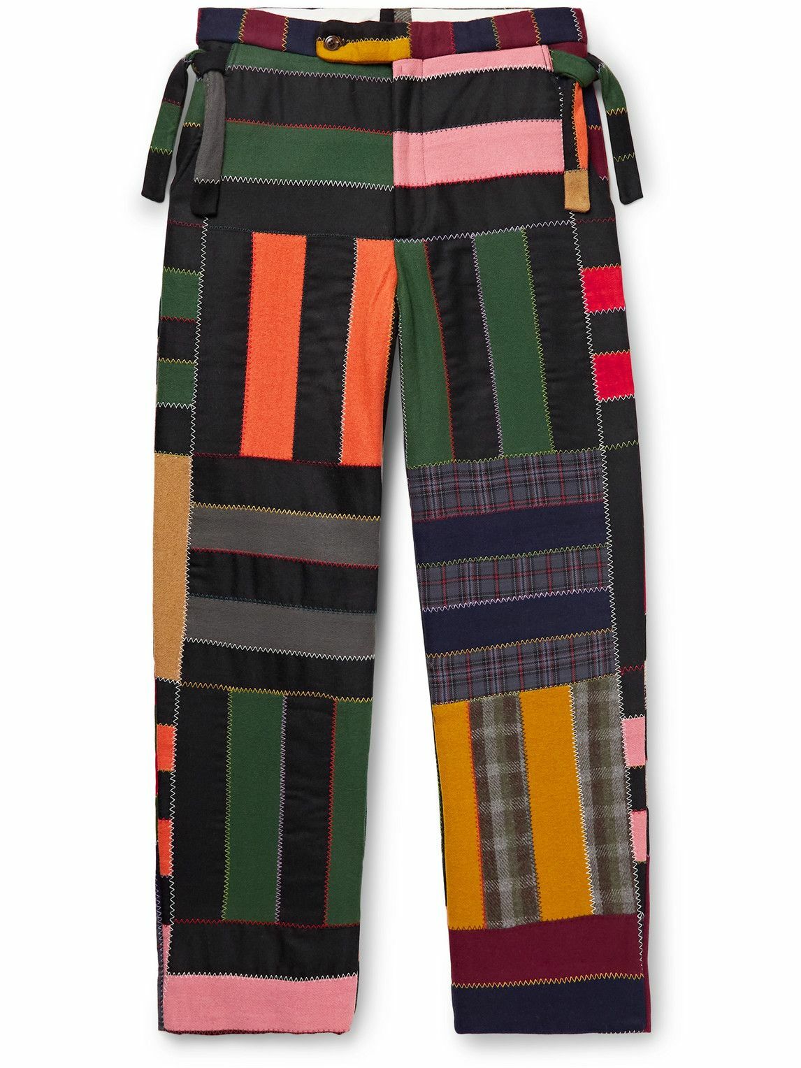 BODE - Straight-Leg Patchwork Checked Wool-Blend Trousers - Multi Bode