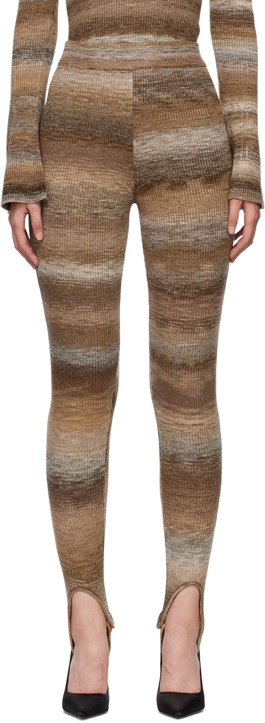 Mame Kurogouchi Brown Ombre Stripe Leggings Mame Kurogouchi