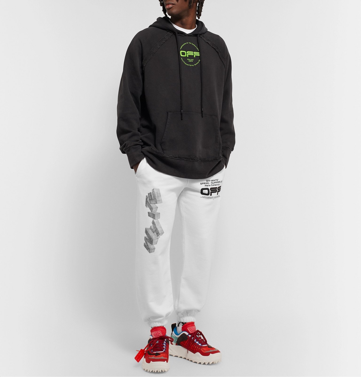 Off-White - Logo-Print Loopback Cotton-Jersey Sweatpants - White Off-White