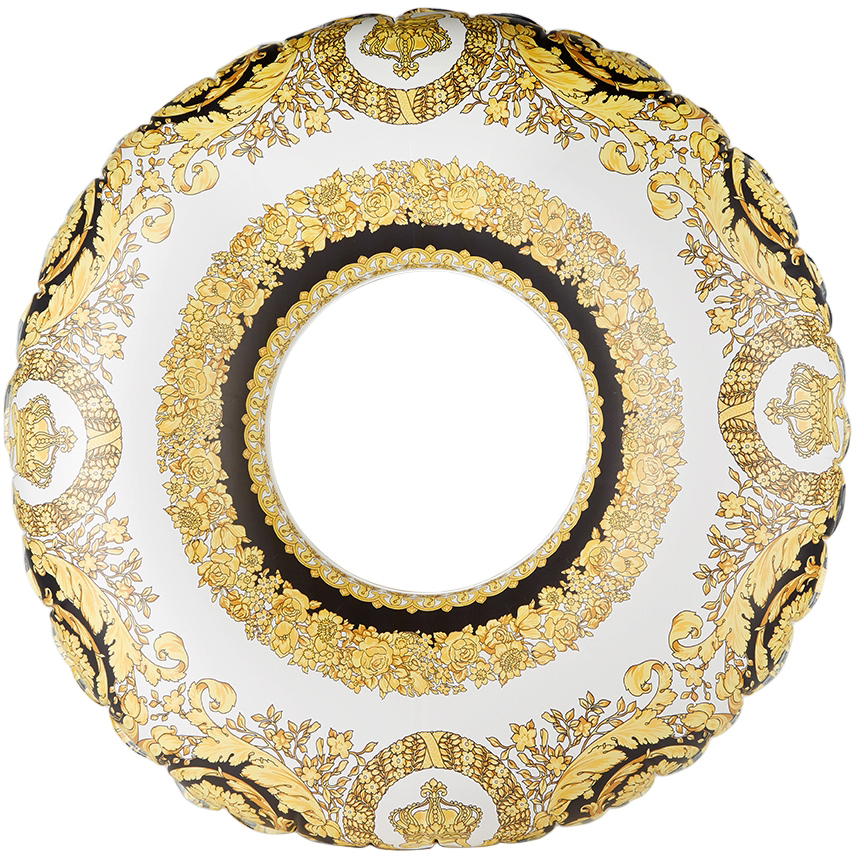 Versace Gold & White Barocco Crete De Fleur Float Versace