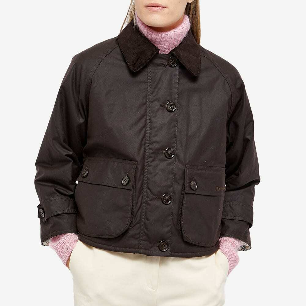 Barbour Women's x Alexa Chung Short Blair Wax Jacket in Brown Barbour