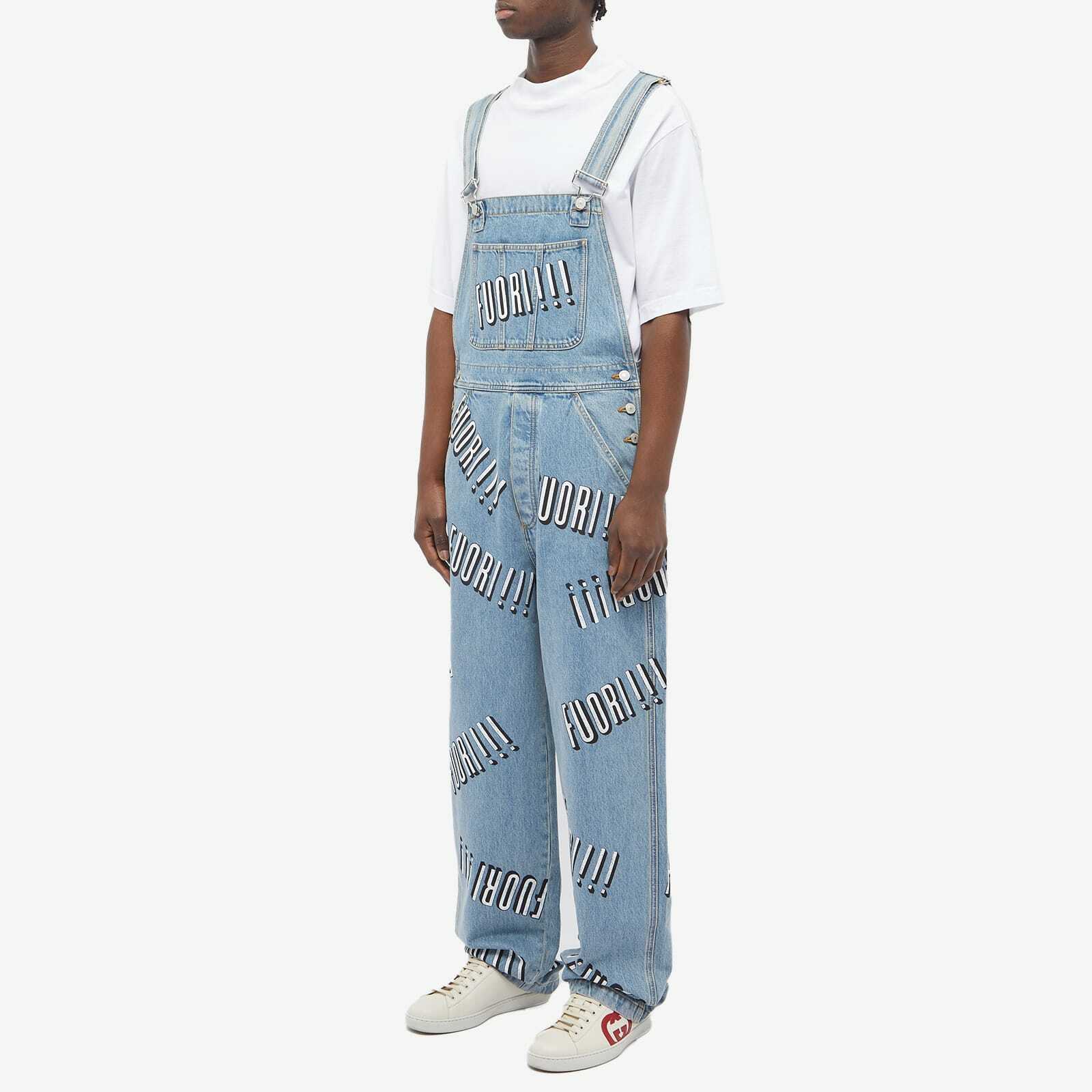 Gucci Men's Twinsburg Runway Fuori!!! Overalls in Light Blue Gucci