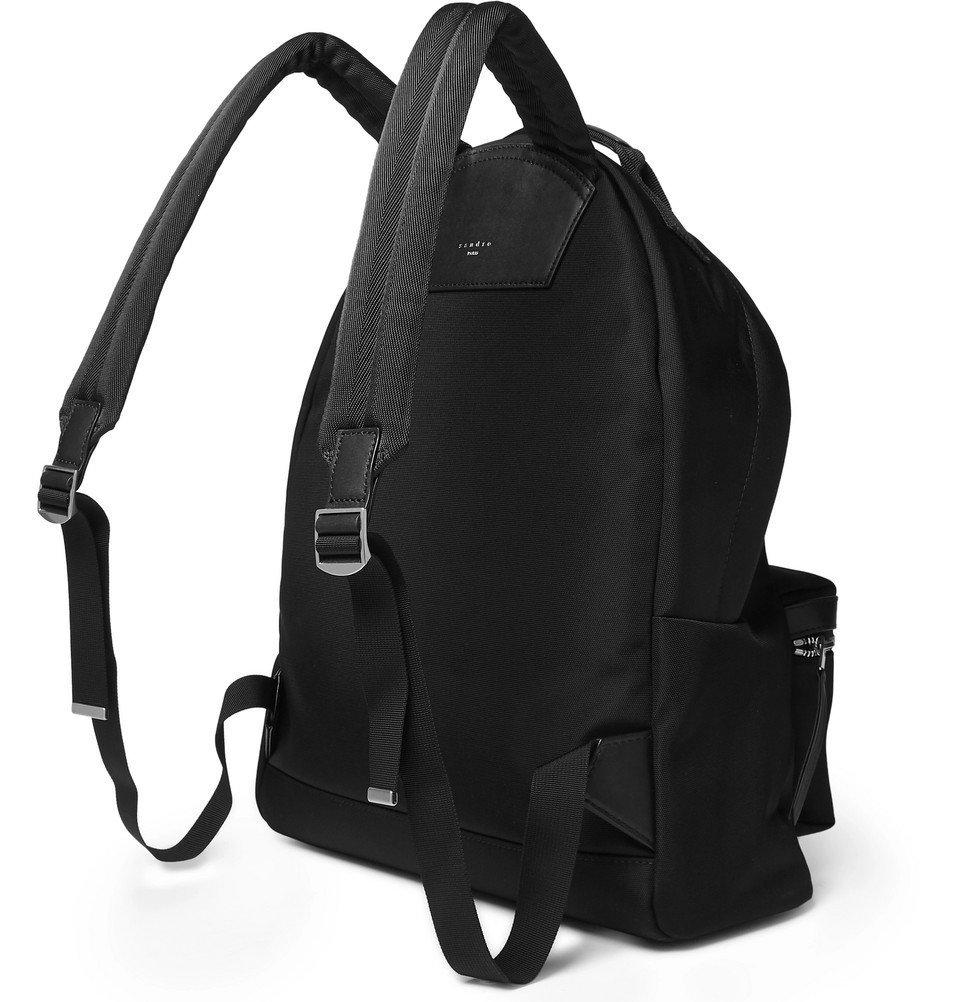 Sandro - Leather-Trimmed Ballistic Nylon Backpack - Black Sandro