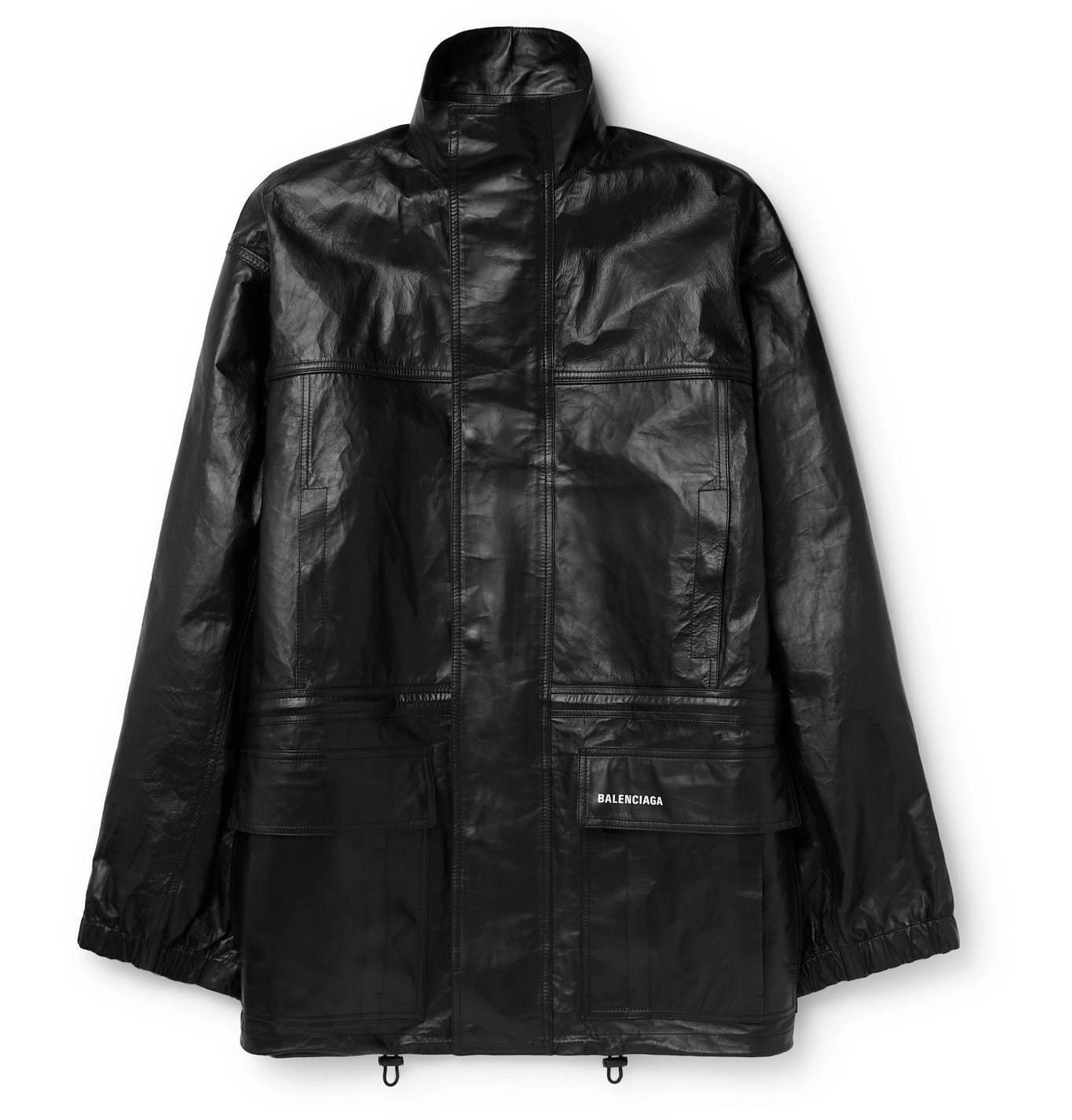 BALENCIAGA - Light Oversized Leather Parka - Black Balenciaga