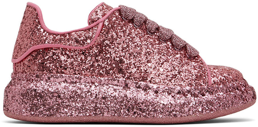 Alexander McQueen Kids Pink All Over Glitter Sneakers Alexander McQueen