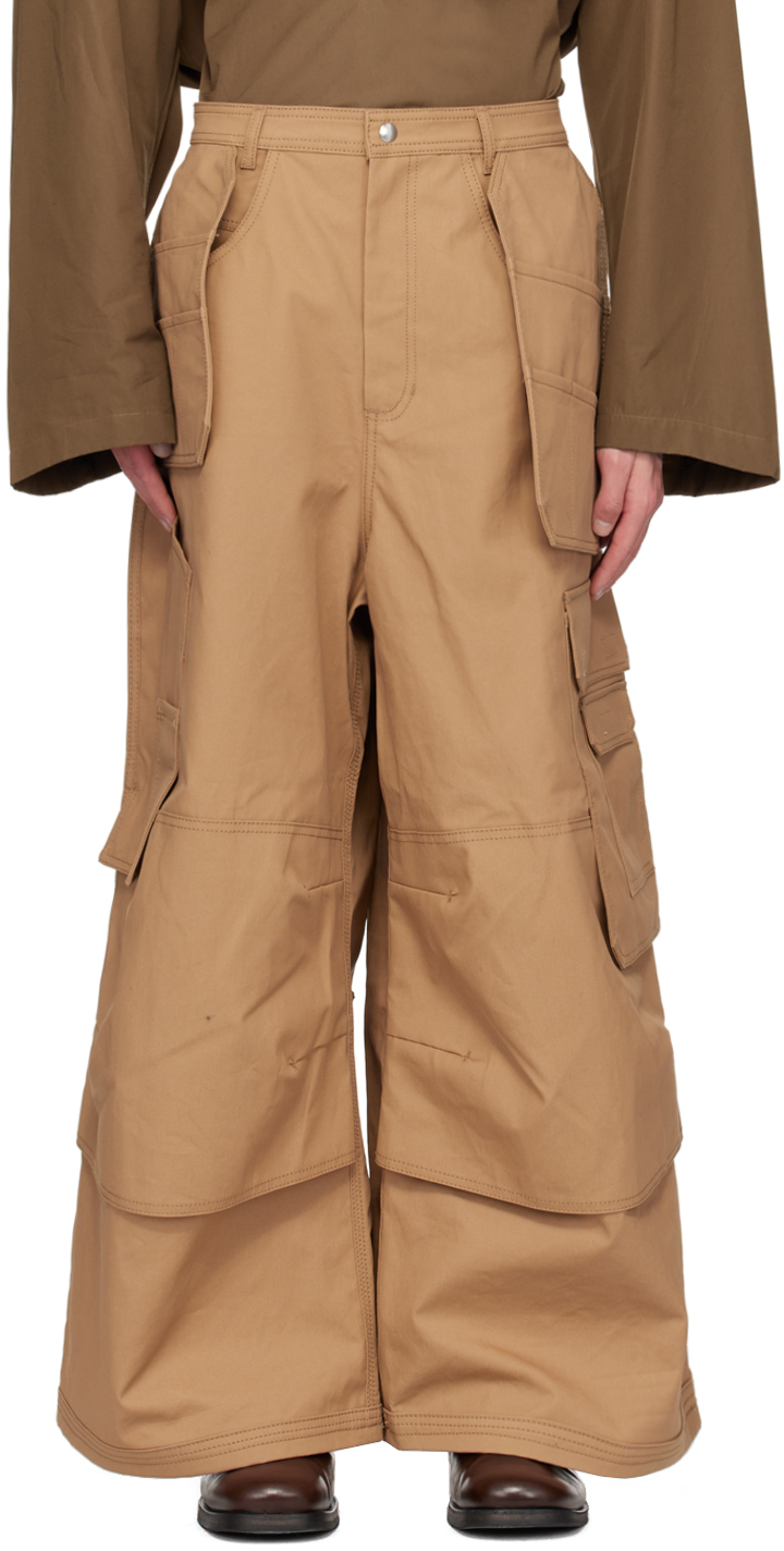Hed Mayner Brown Layered Cargo Pants Hed Mayner