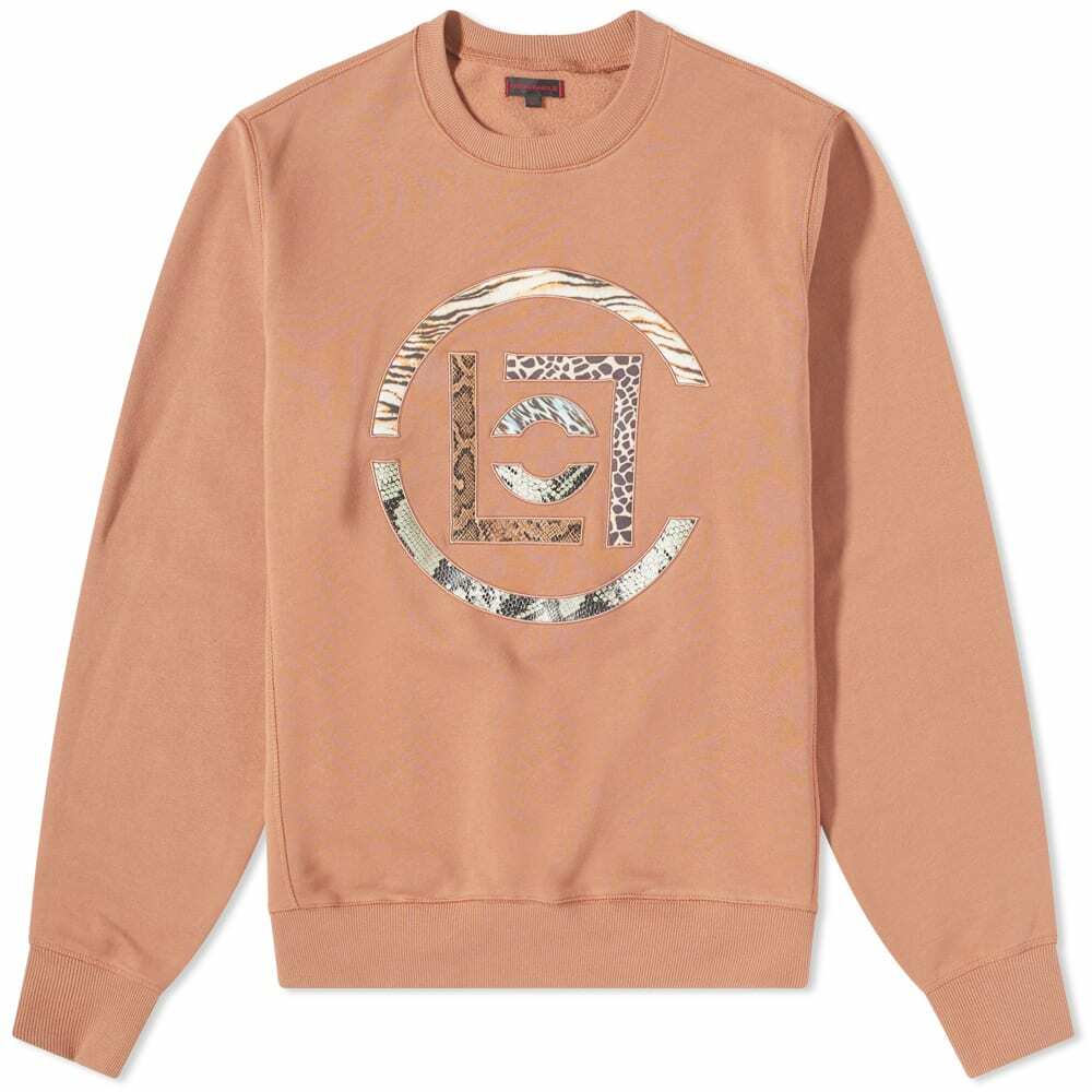 CLOT Patchwork Logo Crew Sweat in Brown CLOT