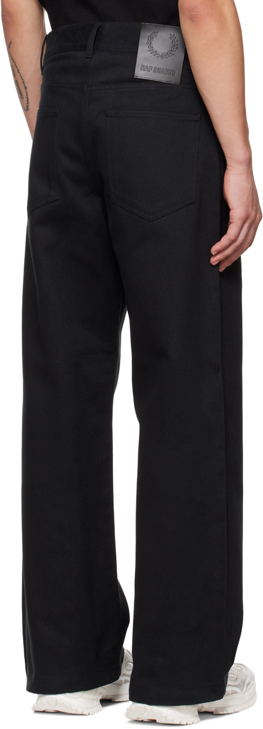 Raf Simons Black Fred Perry Patched Jeans Raf Simons