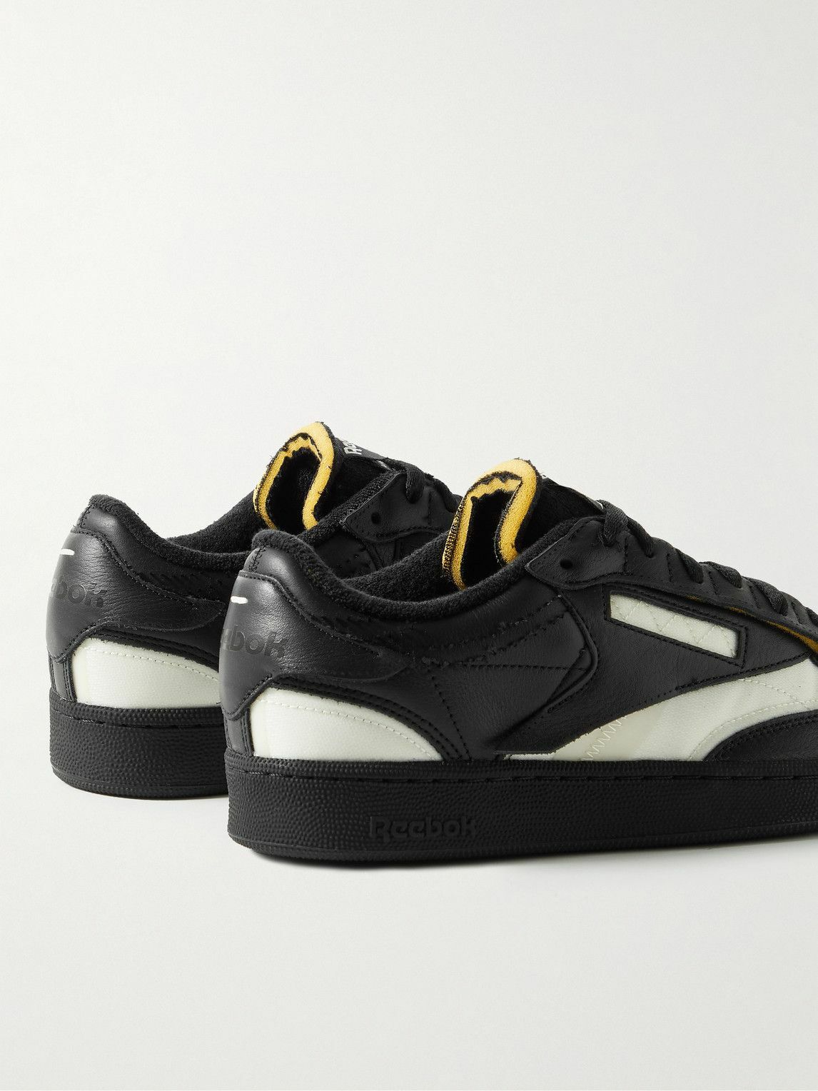 Maison Margiela - Reebok Club C Leather and Mesh Sneakers - Black ...