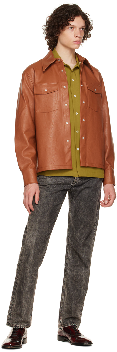 Séfr Brown Matsy Faux-Leather Jacket Séfr
