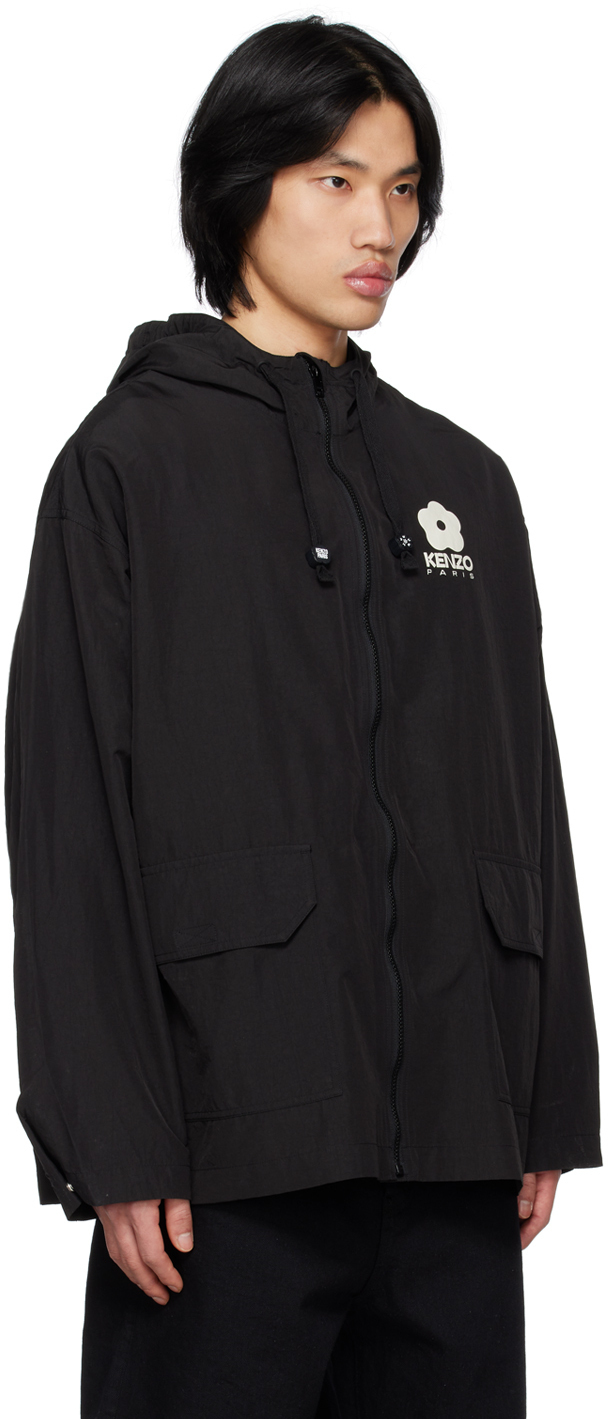 Kenzo Black Elevated Packable Windbreaker Jacket Kenzo