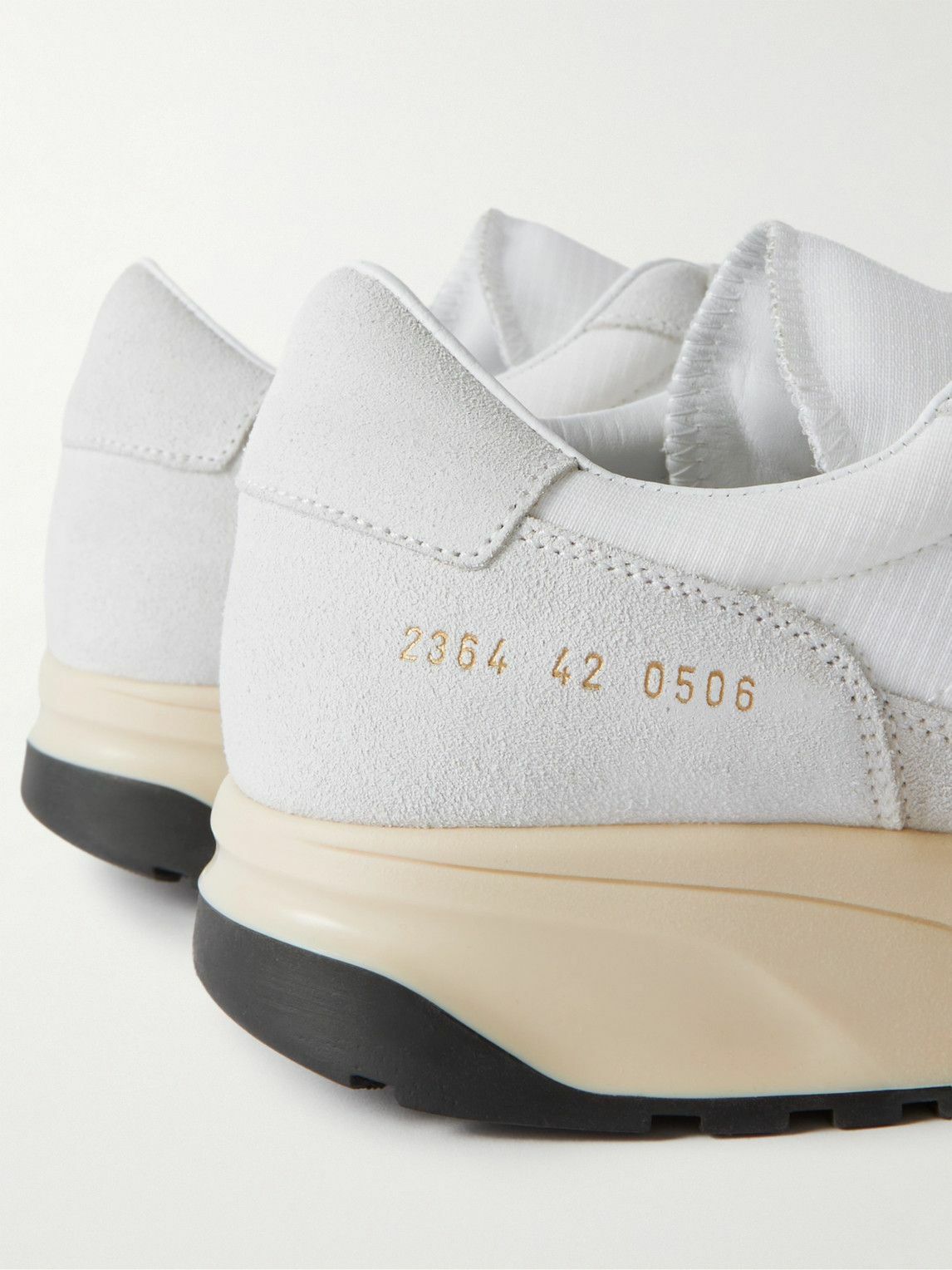 Common Projects - Track 80 Suede and Ripstop Sneakers - White Common ...