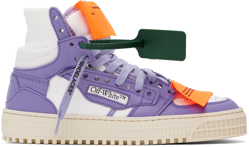 Off-White White & Purple 3.0 Off Court Sneakers Off-White