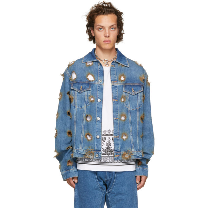 Ottolinger Blue Denim Burned Jacket Ottolinger