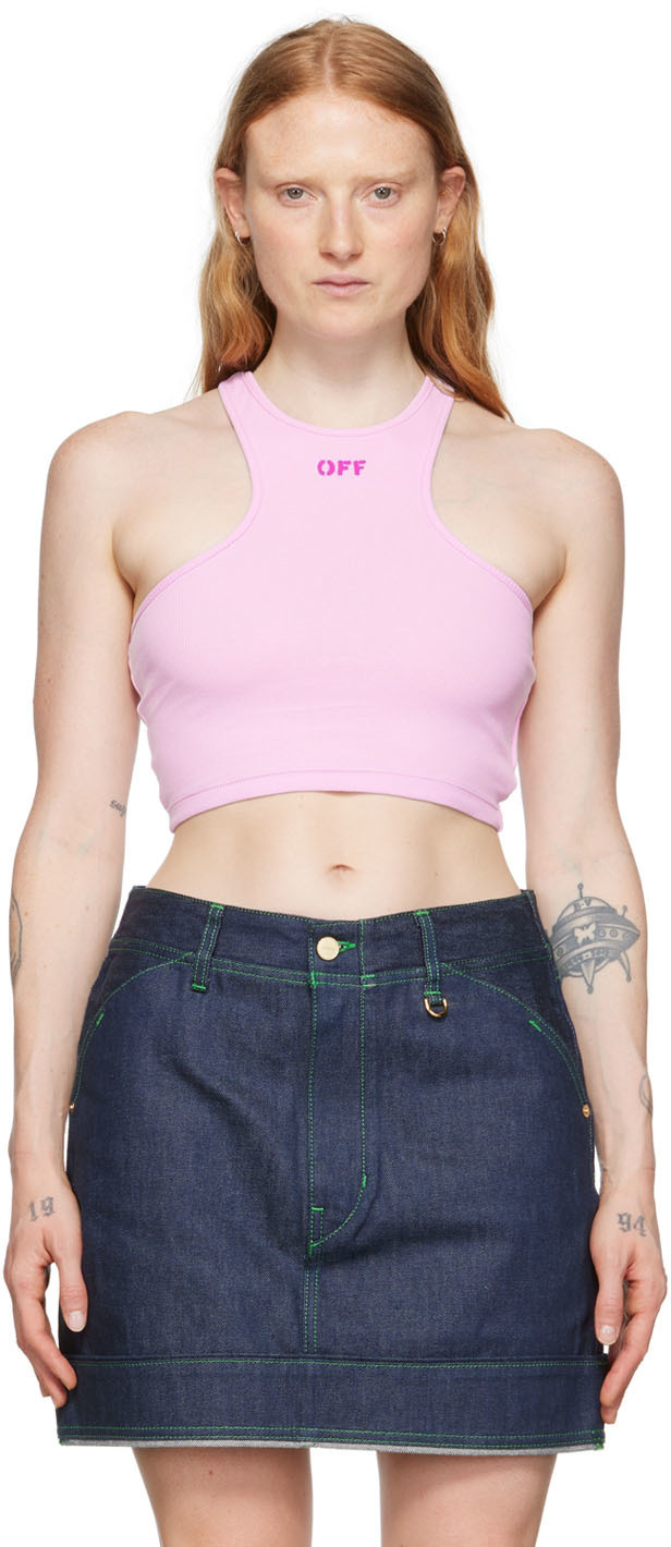 Off-White Purple Cropped Tank Top Off-White