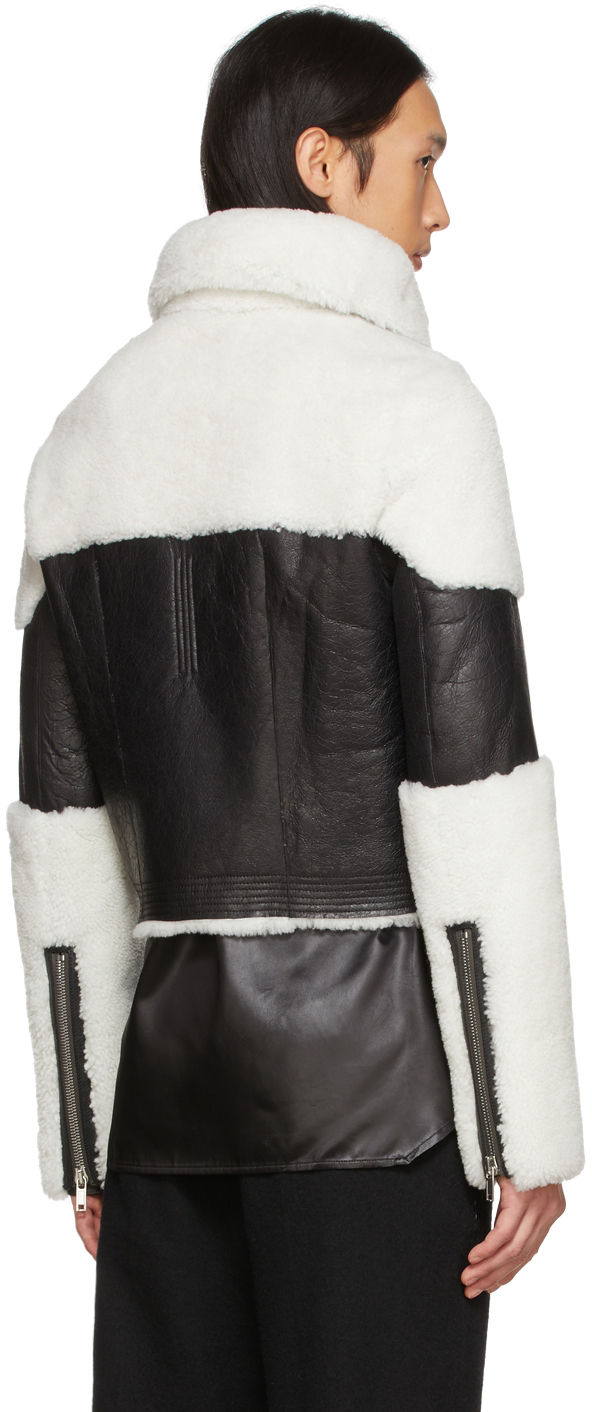 Rick Owens Black & Off-White Shearling Keith Jacket Rick Owens