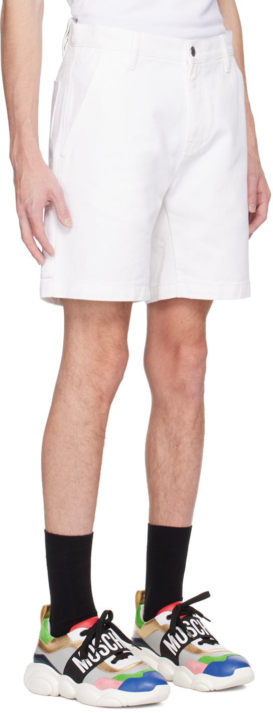 Moschino White Hammer Loop Shorts Moschino