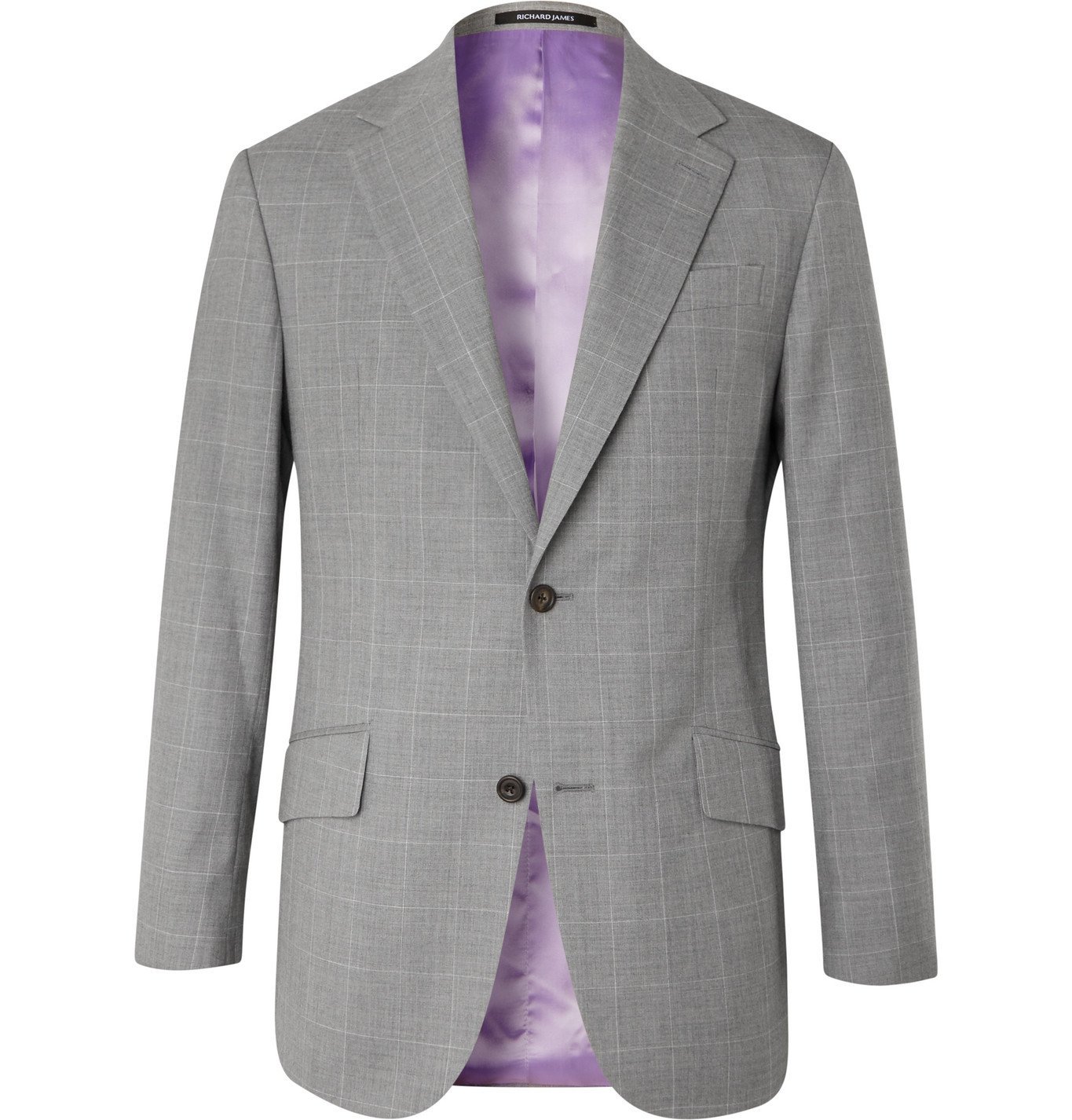 RICHARD JAMES - Checked Wool Suit Jacket - Gray Richard James