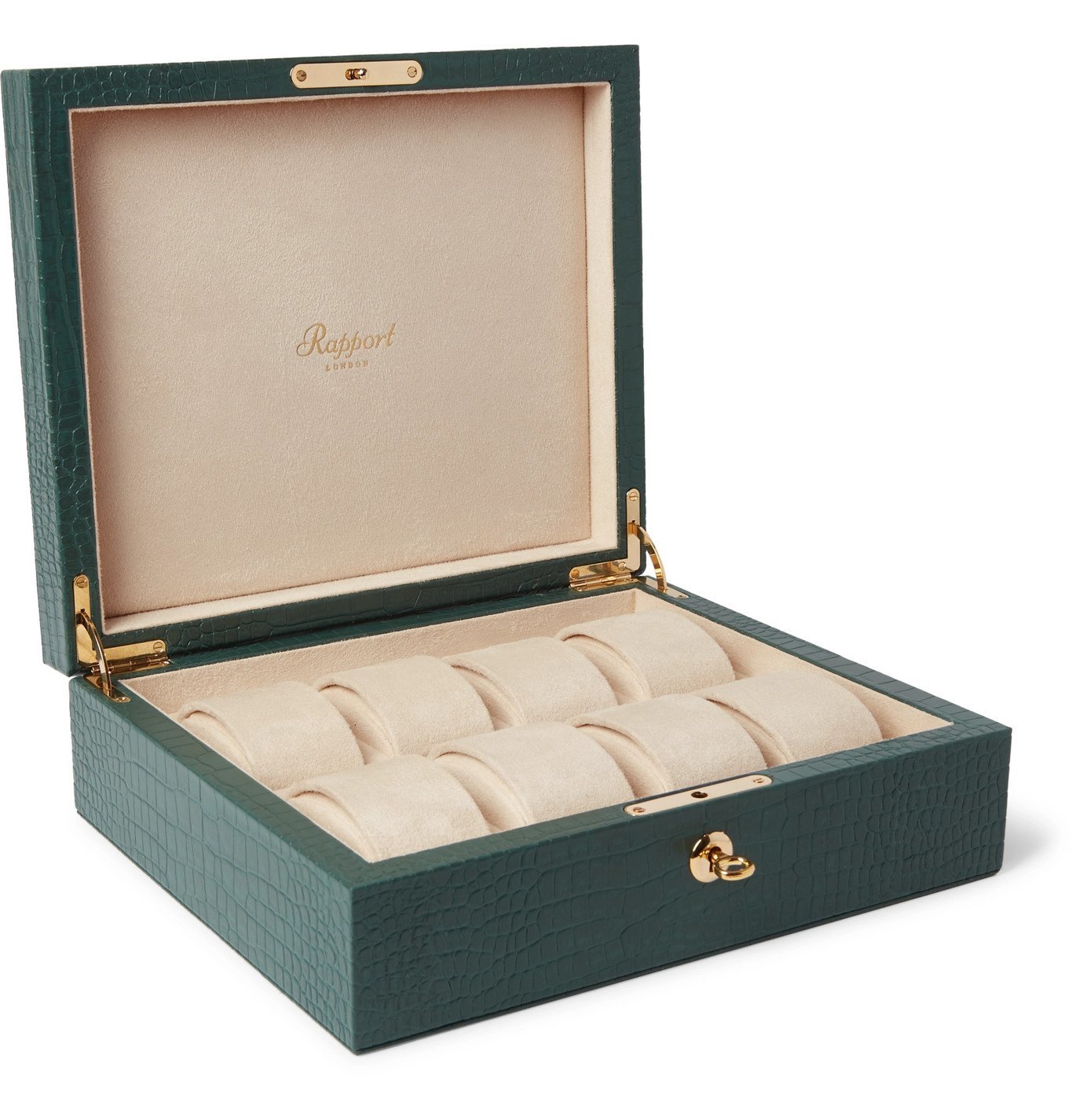 Rapport London - Croc-Effect Leather Watch Box - Green Rapport London
