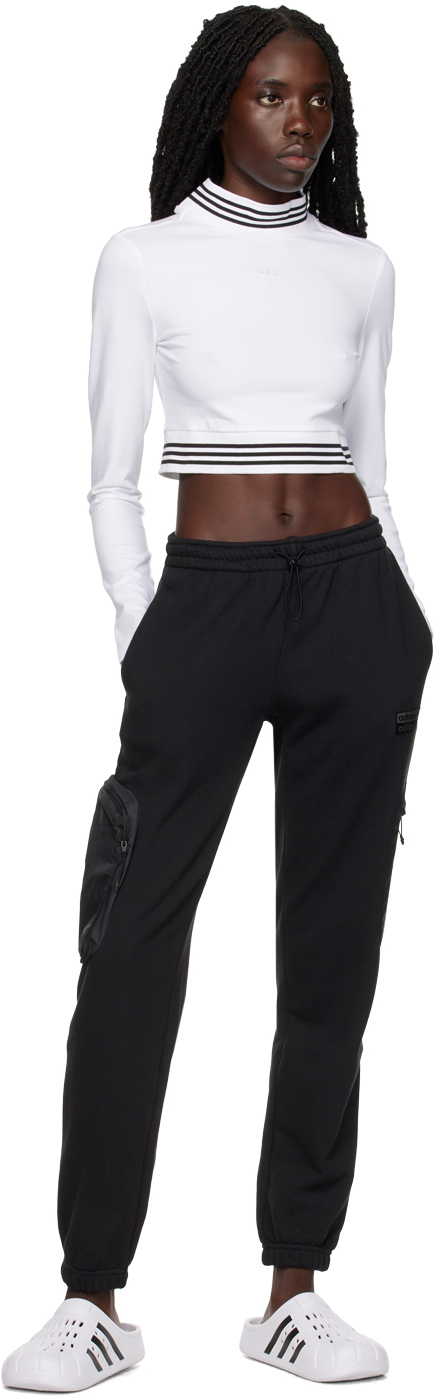 adidas Originals White Cropped Turtleneck adidas Originals