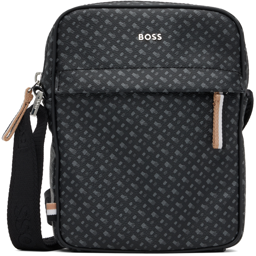 Boss Black Monogram Printed Messenger Bag BOSS