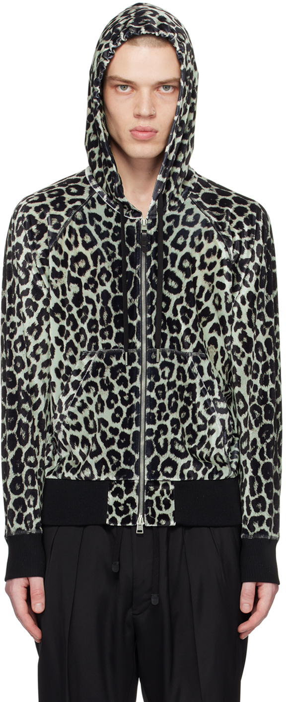TOM FORD Black & Beige Leopard Hoodie TOM FORD