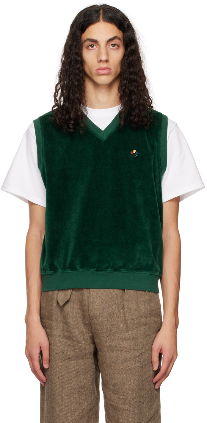 Noah Green V-Neck Vest Noah NYC