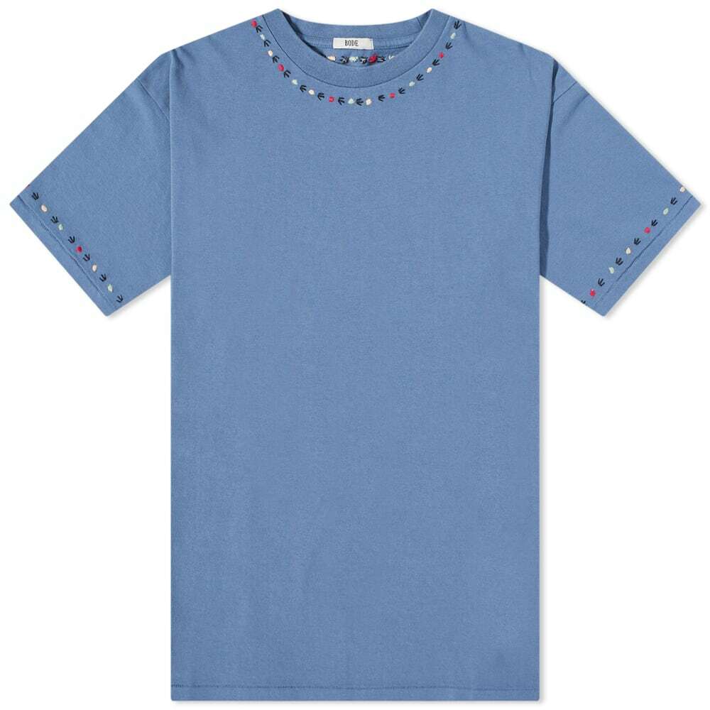 Bode Men's Blooming Garland T-Shirt in Storm Bode