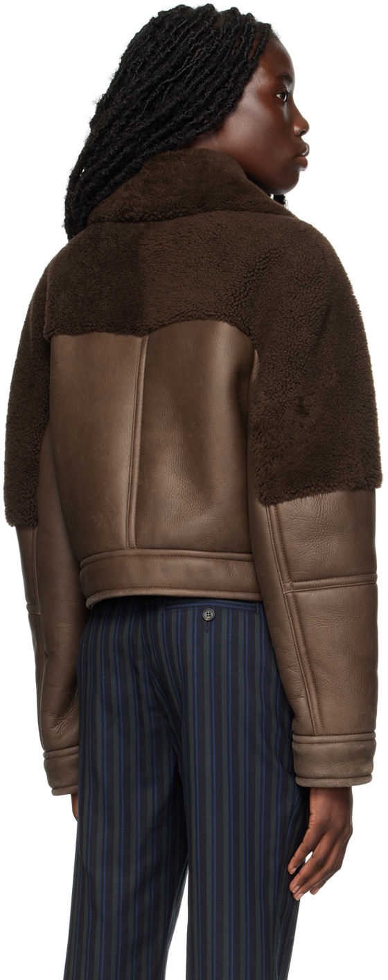 AMBUSH Brown Buckle Shearling Jacket Ambush
