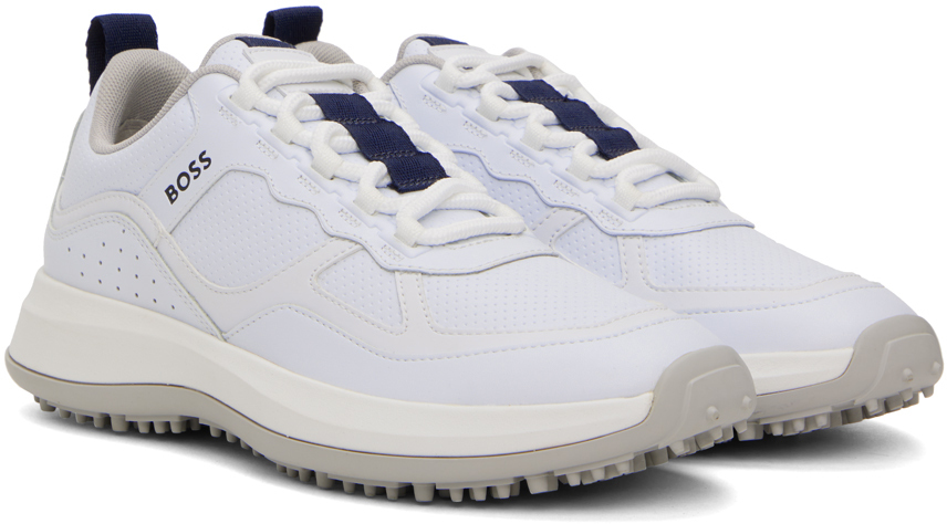 BOSS White Perforated Sneakers BOSS