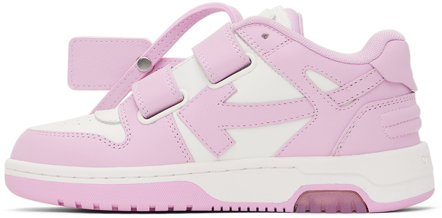Off-White Kids Pink & White Out Of Office Straps Sneakers Off-White