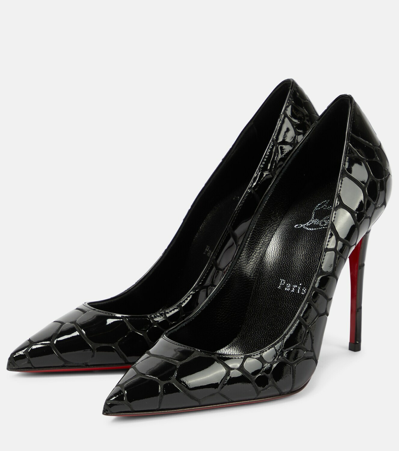 Christian Louboutin - Kate 100 croc-effect leather pumps Christian ...