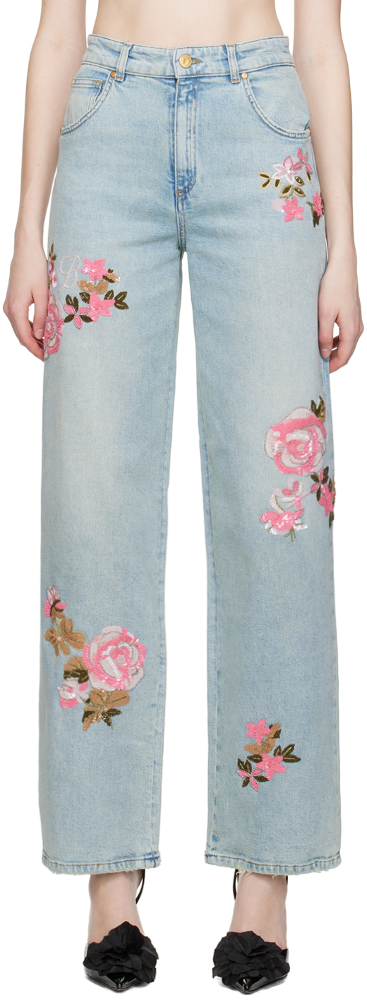 Blumarine Blue Roses Jeans Blumarine
