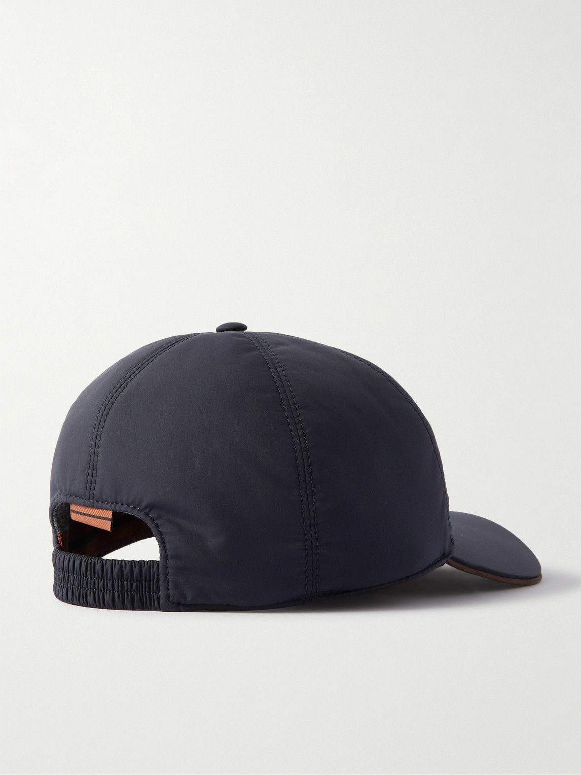 Zegna - Zephir Leather-Trimmed Logo-Appliquéd Shell Baseball Cap - Blue ...