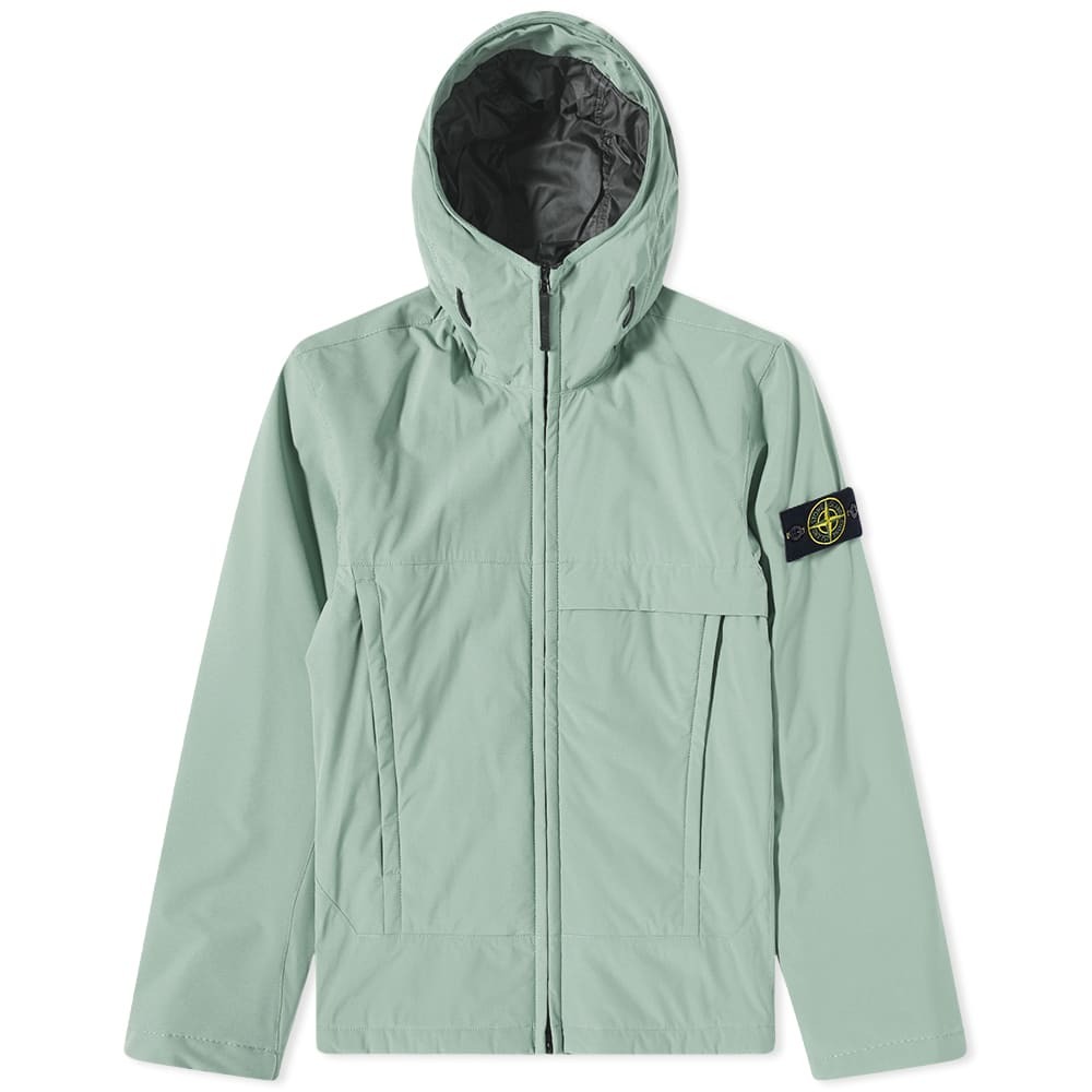 Stone Island Men's Soft-Shell Primaloft Hooded Jacket in Sage Stone Island