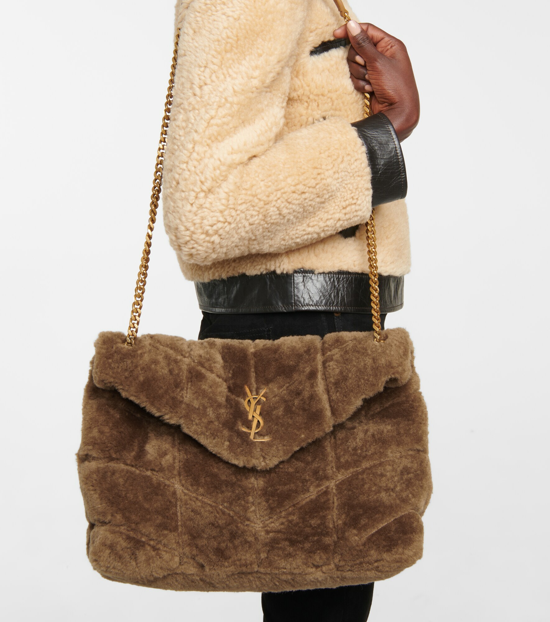 Saint Laurent - Puffer Medium shearling shoulder bag Saint Laurent
