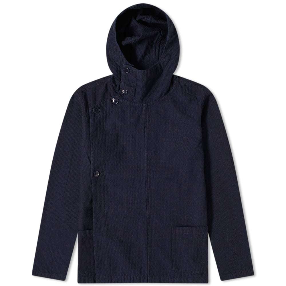 Blue Blue Japan Sashiko Asymmetric Hooded Jacket Blue Blue Japan