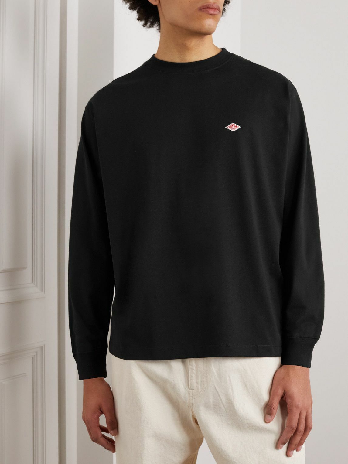 Danton - Logo-Appliquéd Cotton-Blend Jersey T-Shirt - Black Danton