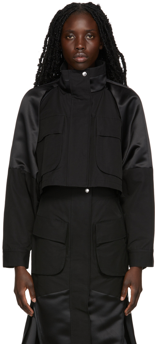 Sacai Black Cropped Mix Jacket Sacai