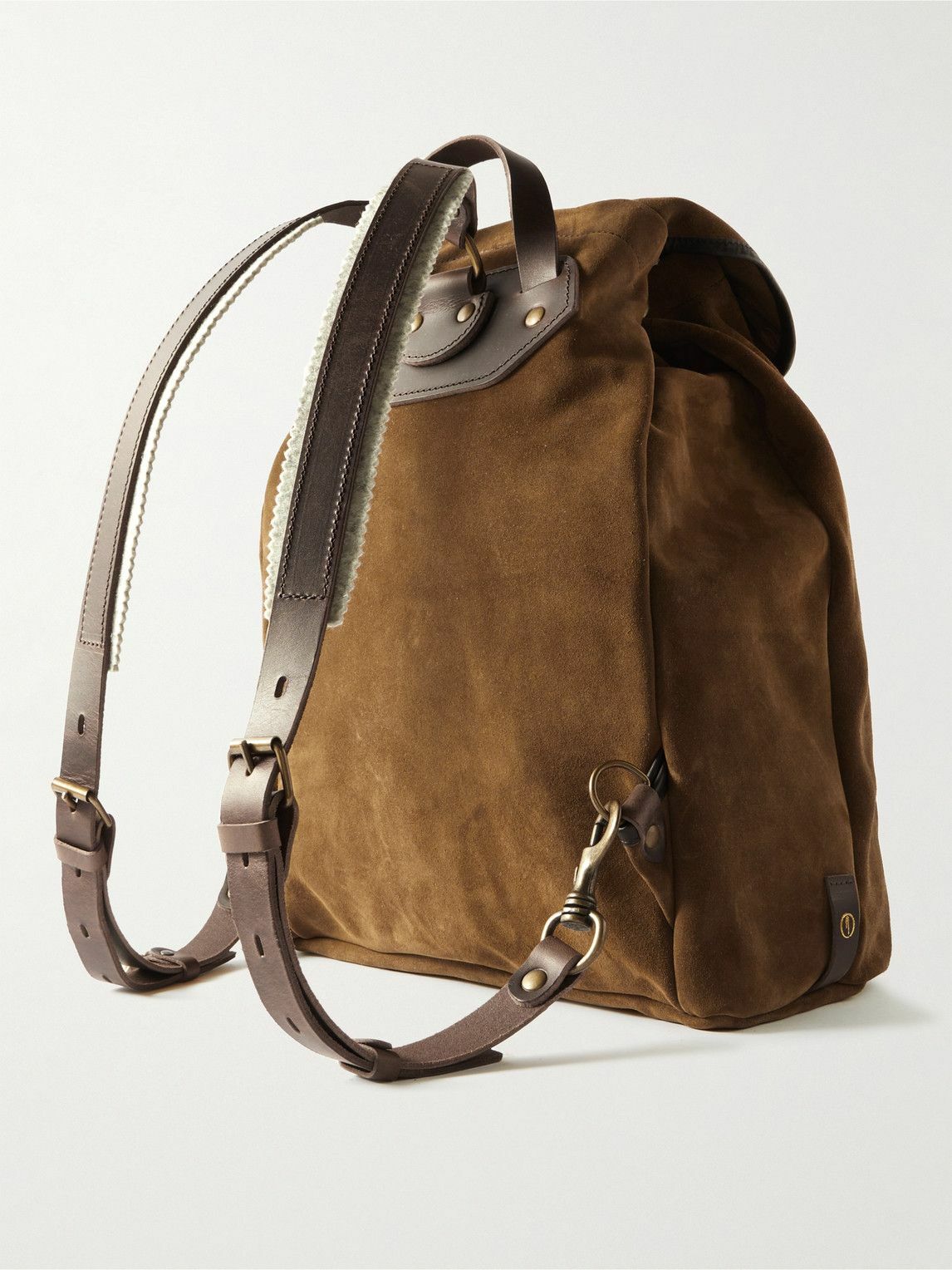 Bleu de Chauffe - Camp Leather-Trimmed Suede Backpack Bleu de Chauffe